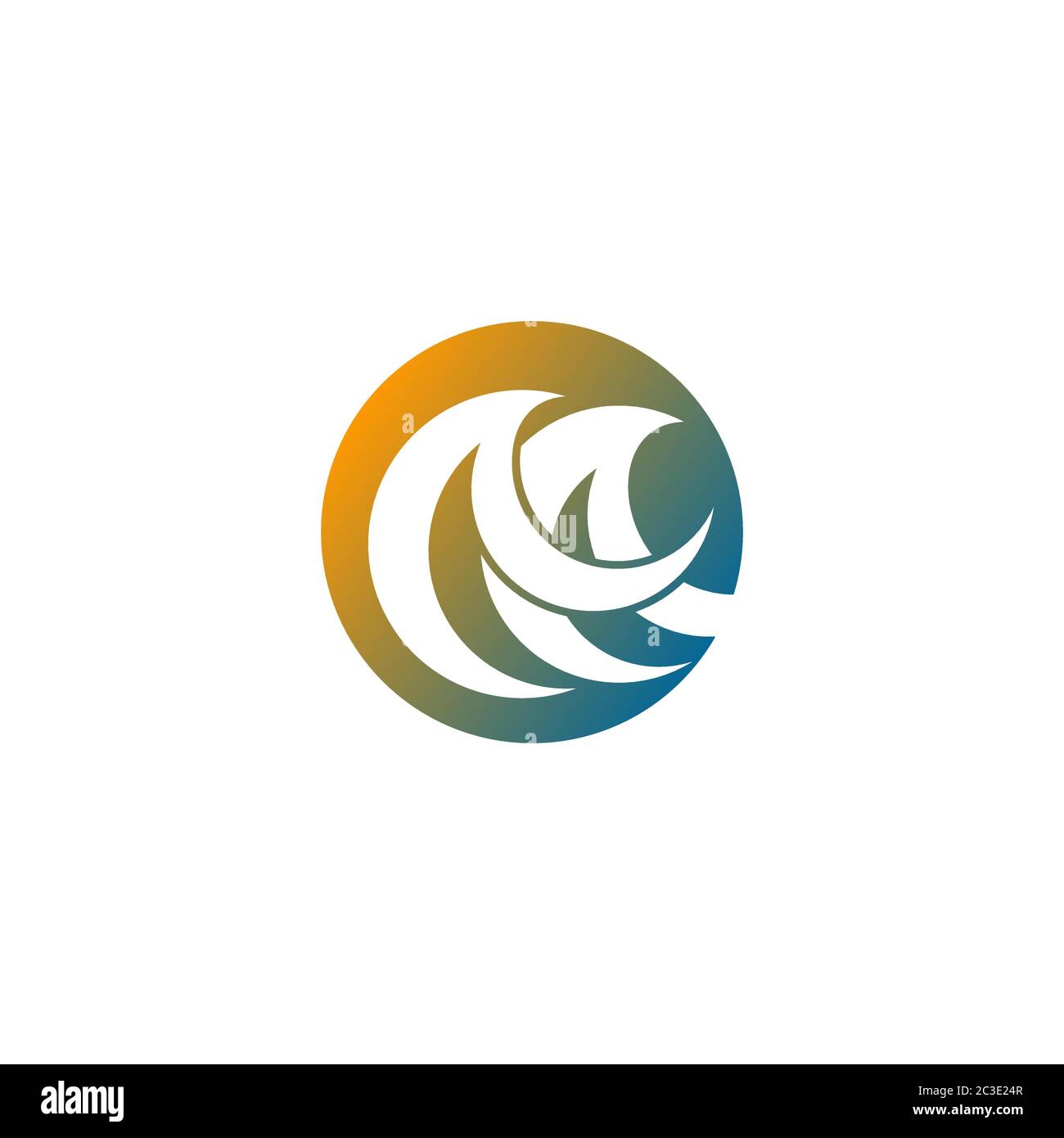 Abstract wave logo with negative space design concept, initial letter M ...