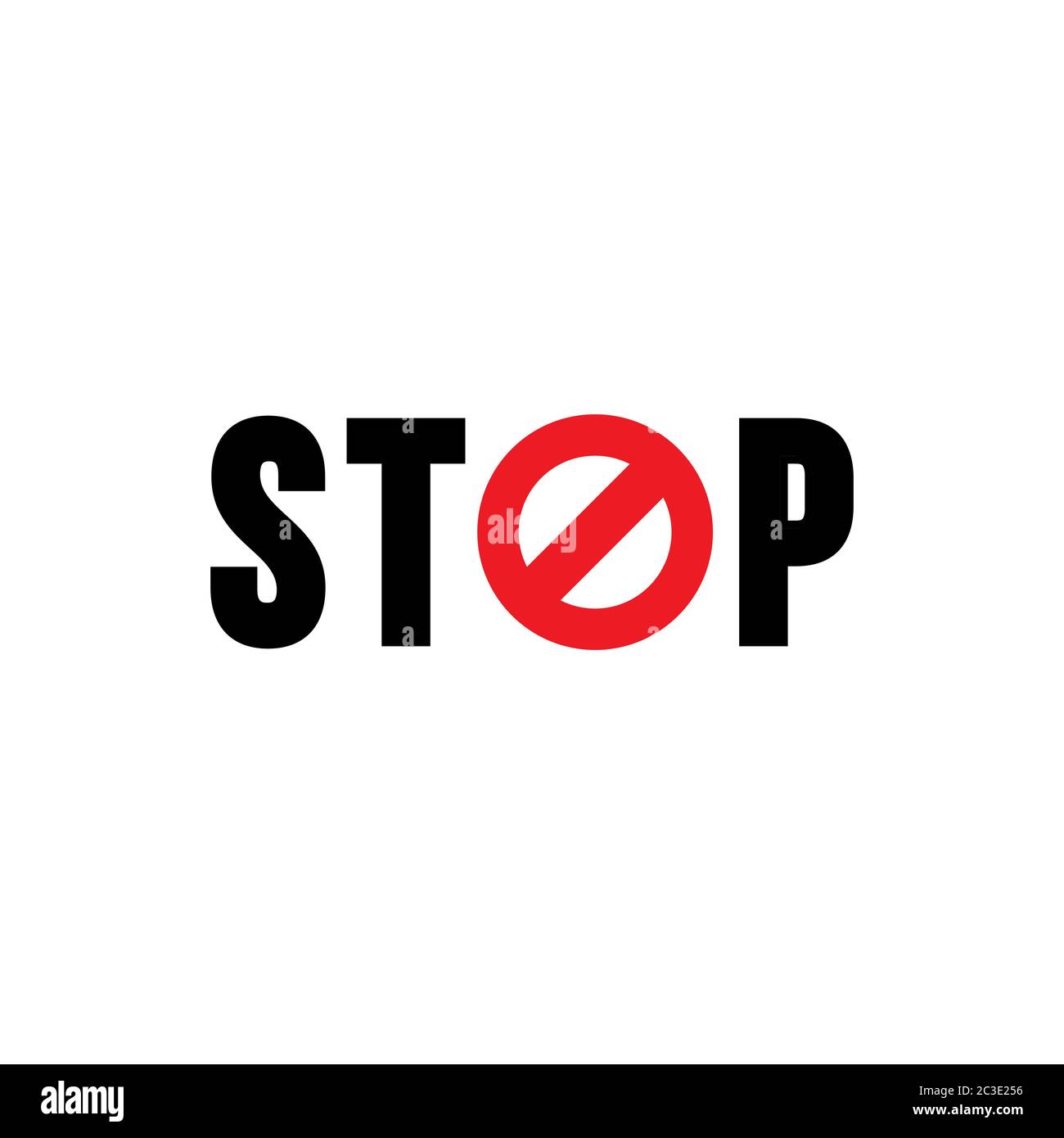 STOP sign text design vector isolated on white background Stock Vector ...