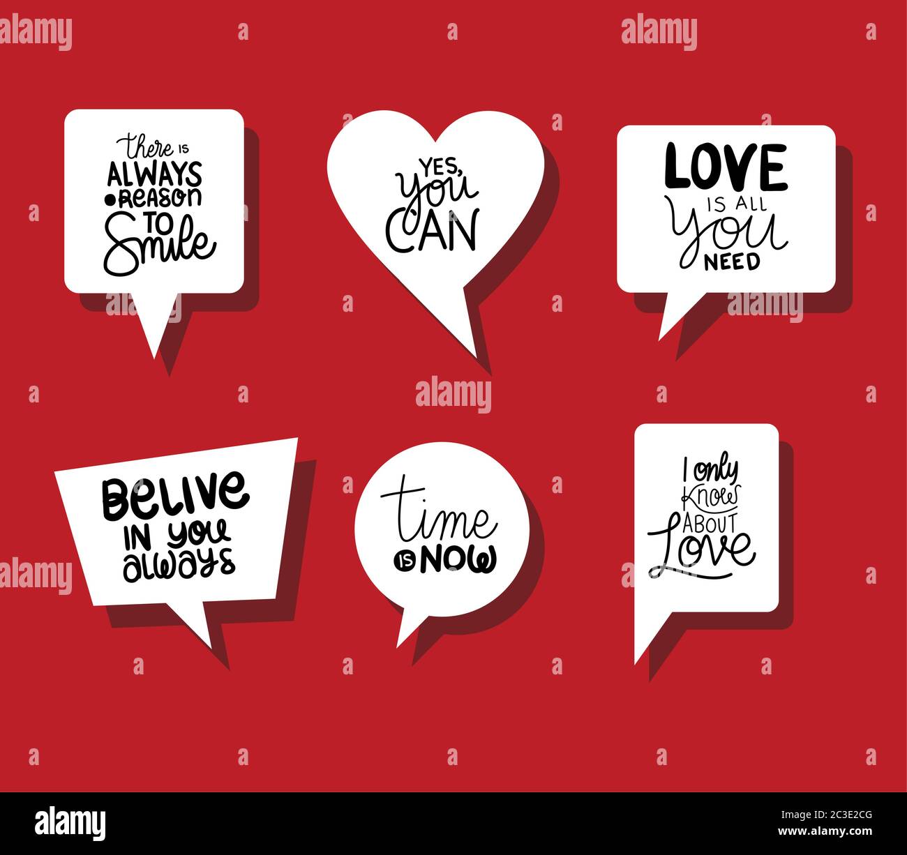 Bubbles set design of Quote phrase text and positivity theme Vector ...