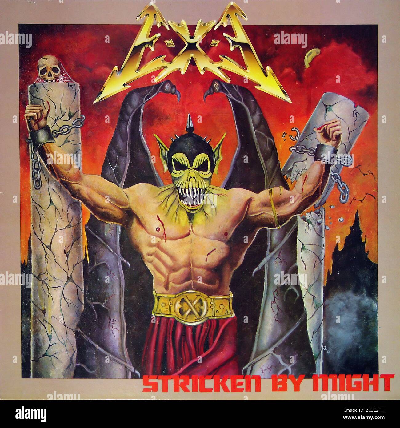 E-X-E EXE STRICKEN BY MIGHT + Lyrics Sheet - Vintage 12'' vinyl LP ...