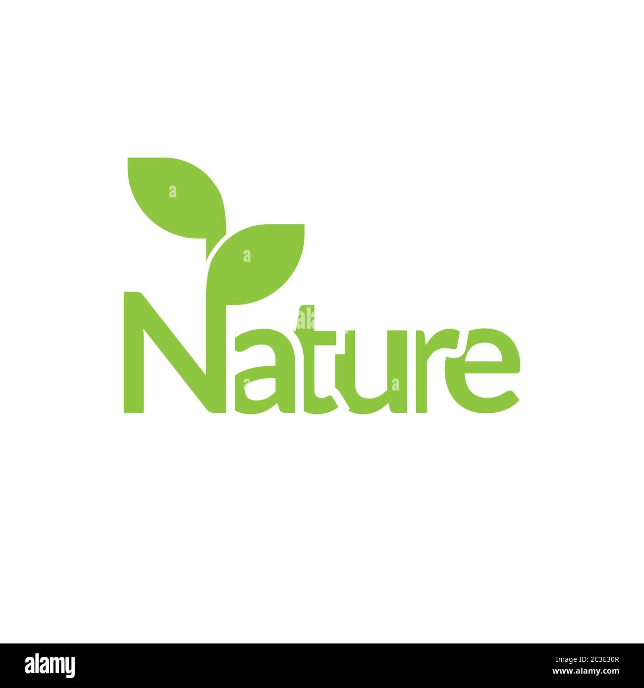 nature text with leaf design vector illustration Stock Vector Image ...