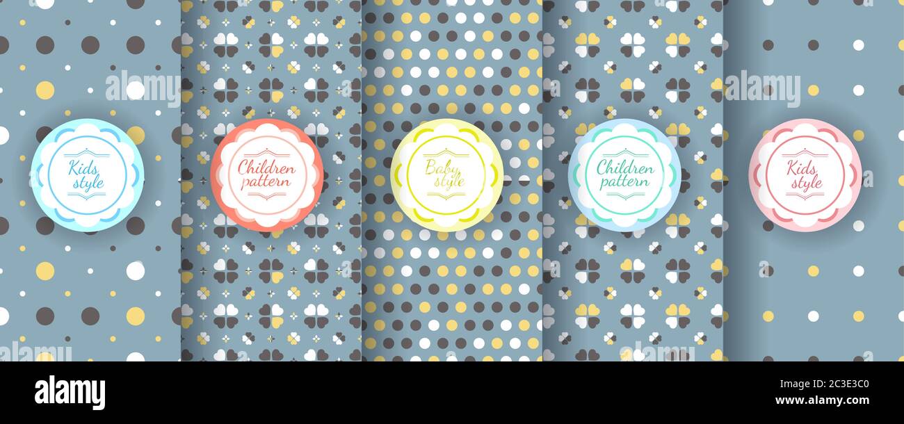 Kids colorful seamless pattern. Cute Baby design Stock Vector Image ...