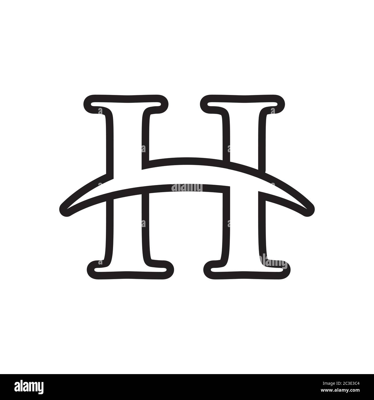 letter H icon symbol design vector isolated on white background Stock ...