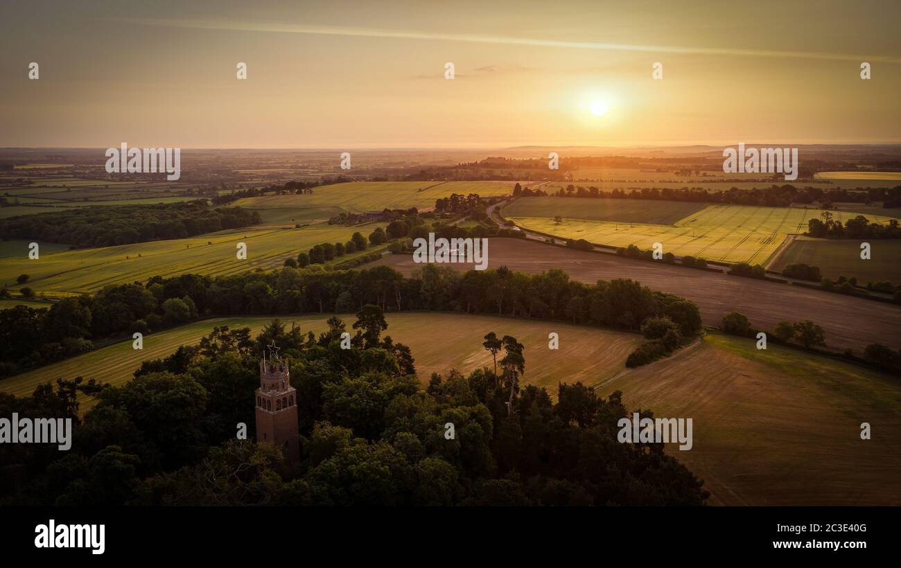 Sunrise above Faringdon Folly Tower Oxfordshire Stock Photo - Alamy