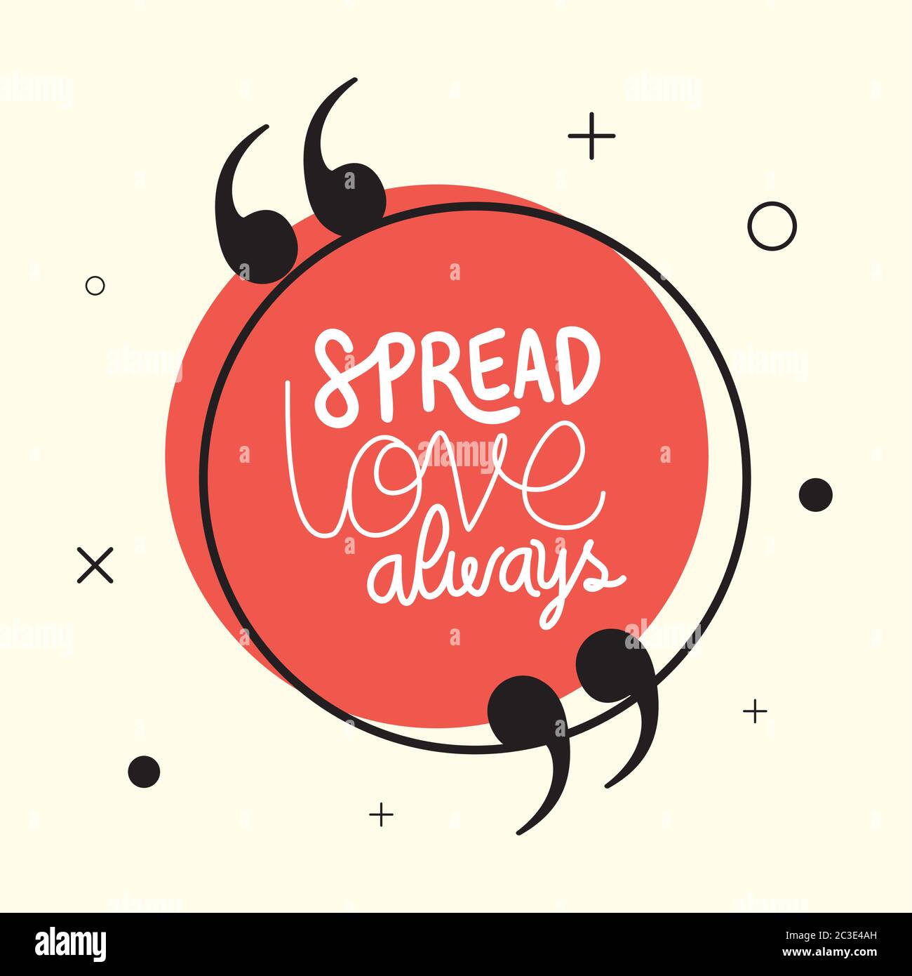 spread love always design of Quote phrase text and positivity theme ...