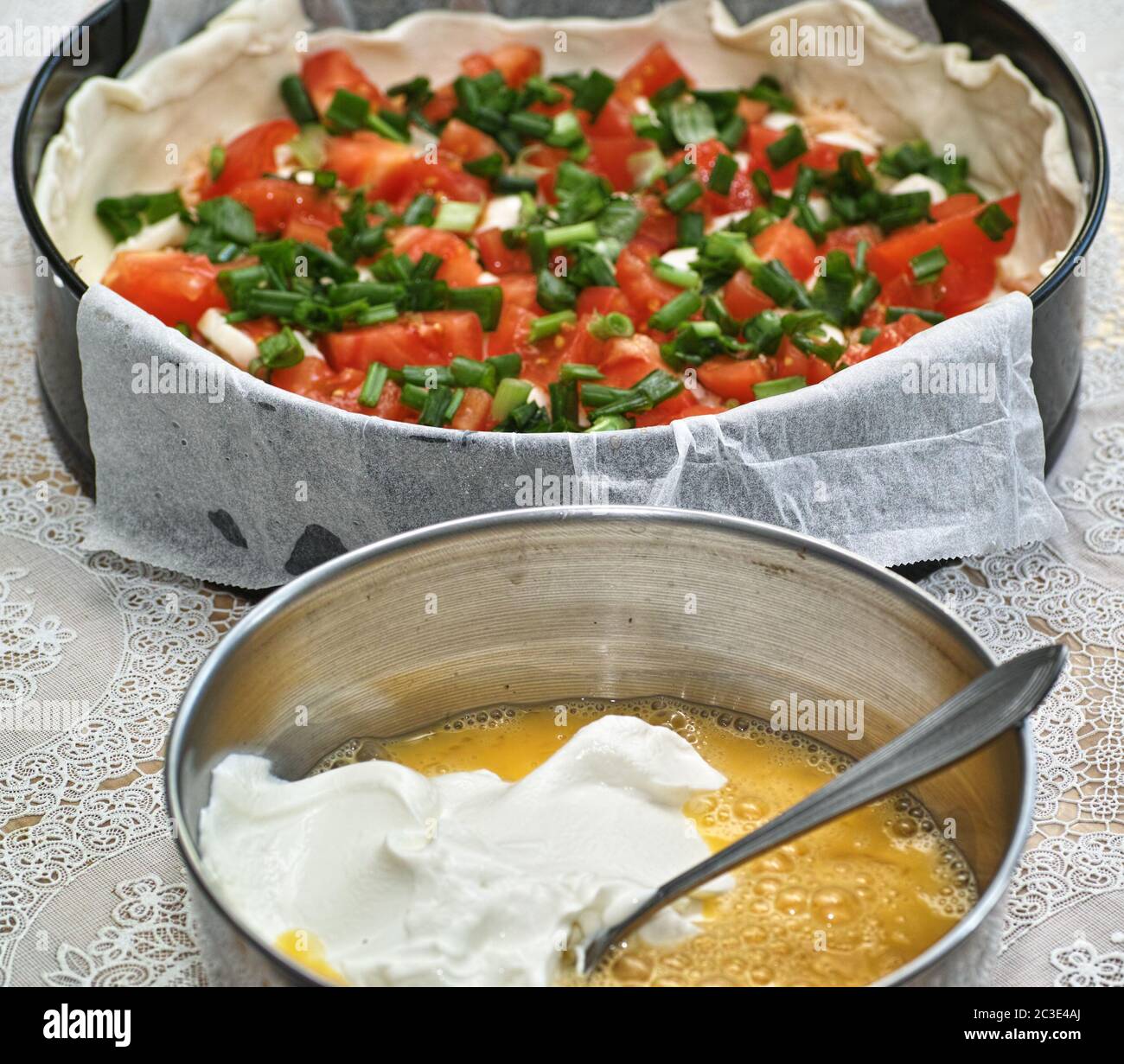 Tasty piece of tarta pastry on the Polish table in the Polish Kitchen ...