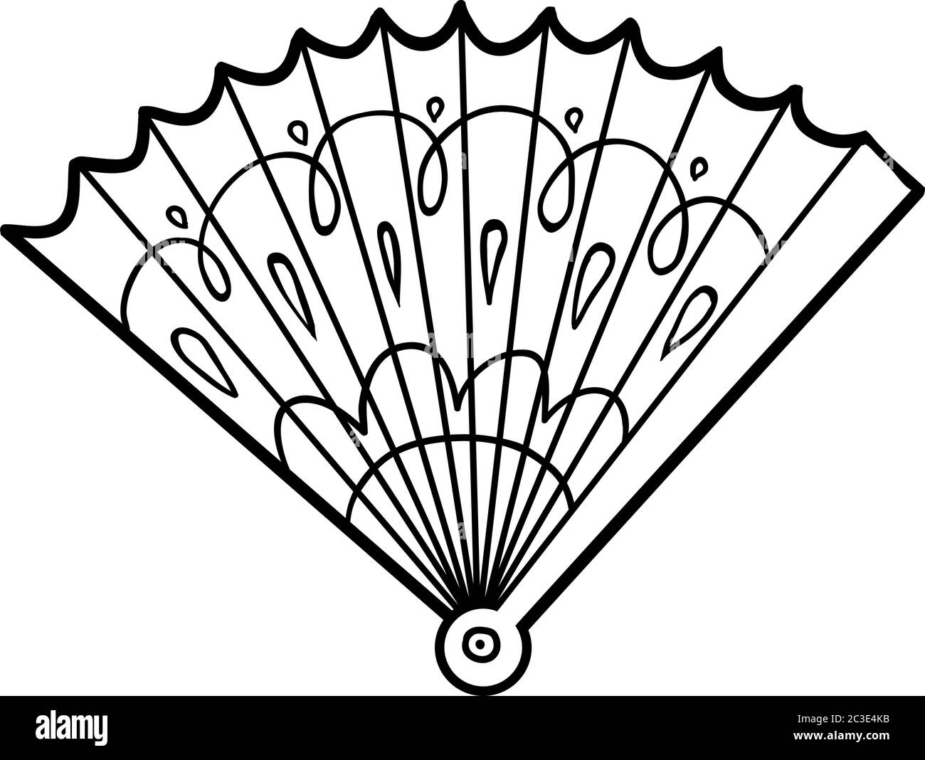 Coloring book for children, cartoon accessories, Fan Stock Vector Image ...