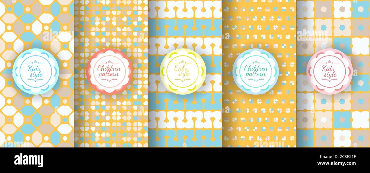 Kids colorful seamless pattern. Cute Baby design Stock Vector Image ...