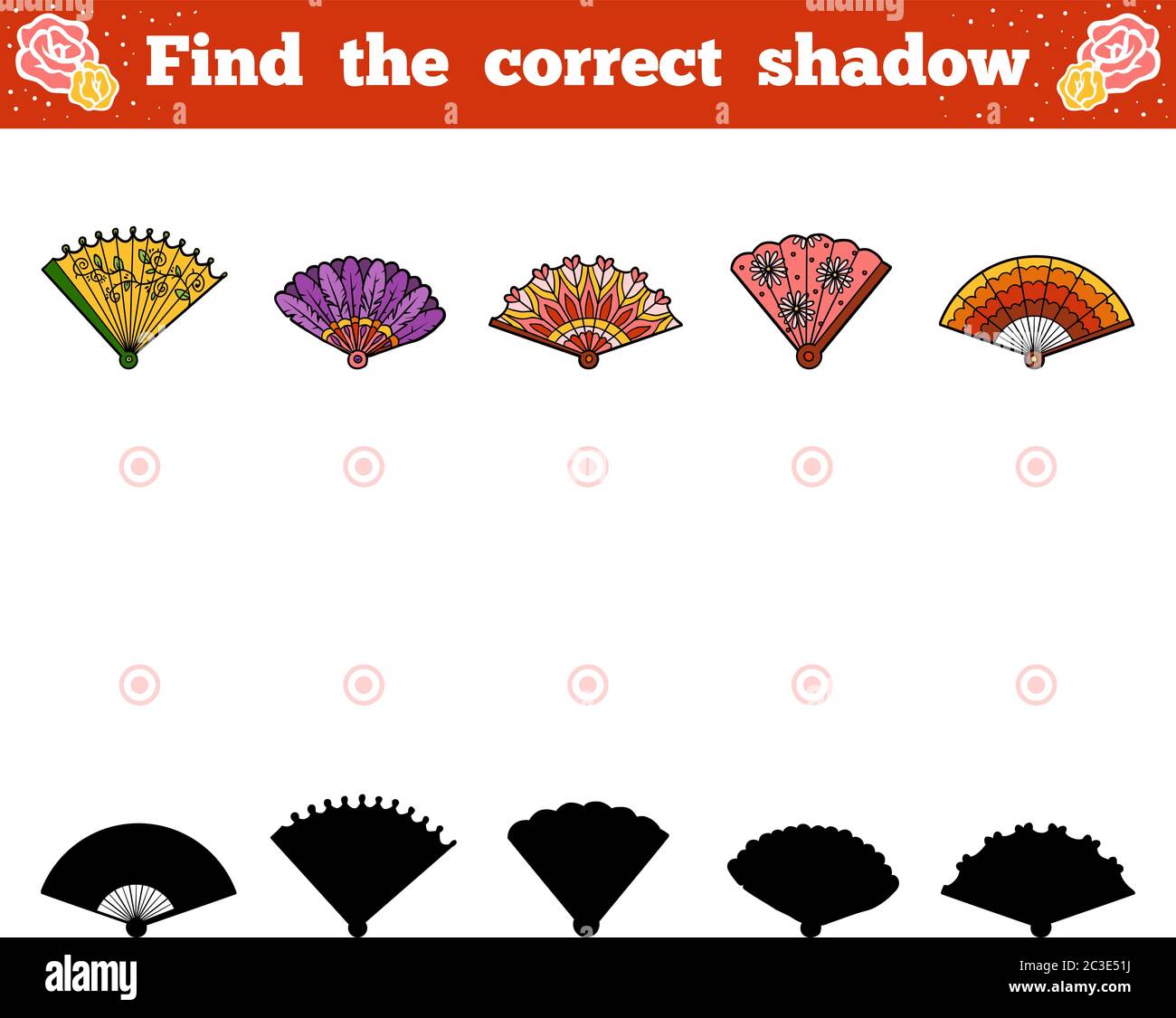 Find the correct shadow, education game for children. Vector set of ...