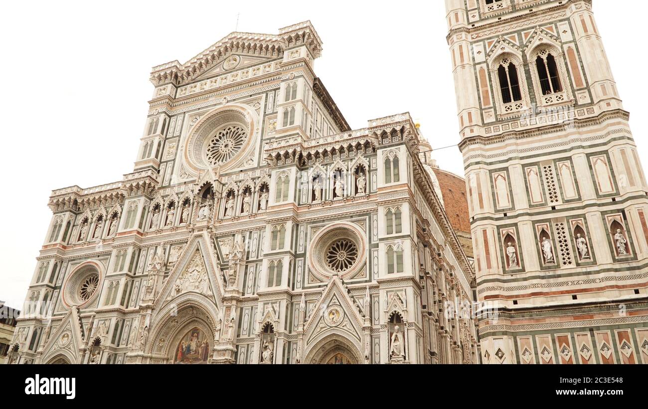 City landscapes with Duomo di Firenze church in Florence, Italy Stock ...