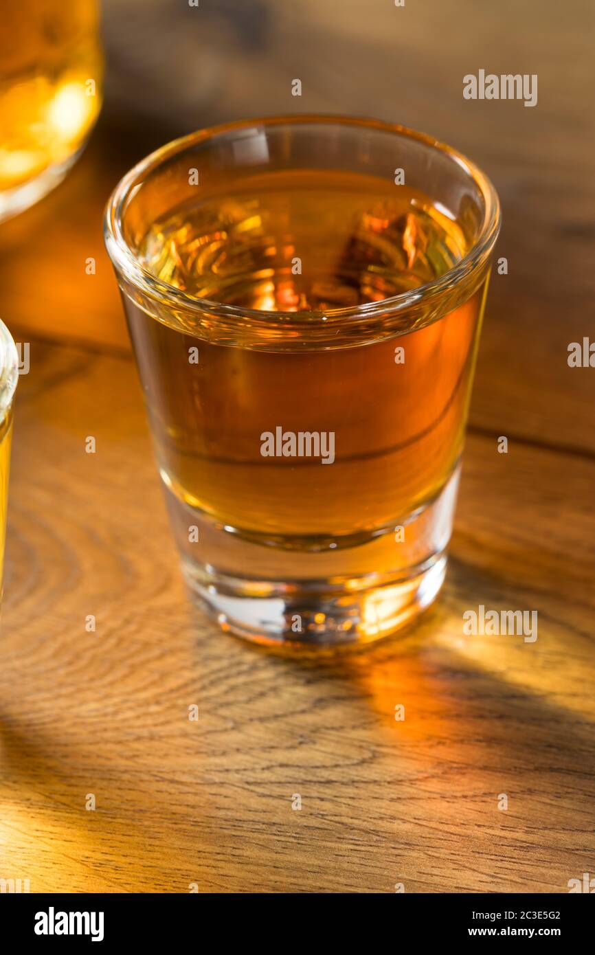 Boozy Alcoholic Rum Shots Ready to Drink Stock Photo - Alamy