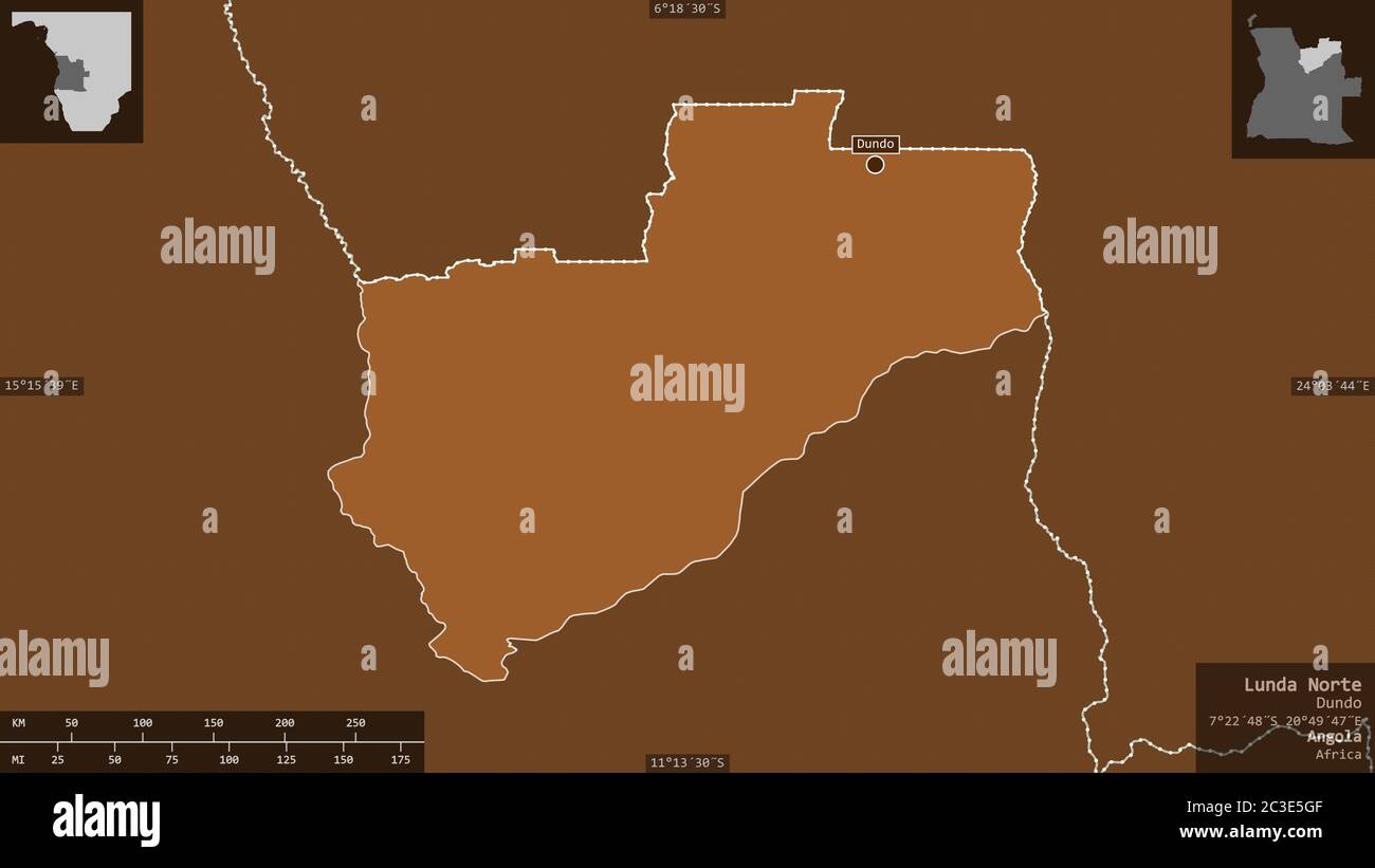 Lunda Norte, province of Angola. Patterned solids with lakes and rivers ...