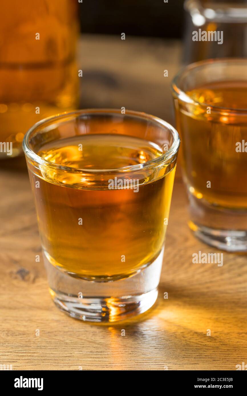 Boozy Alcoholic Rum Shots Ready to Drink Stock Photo - Alamy