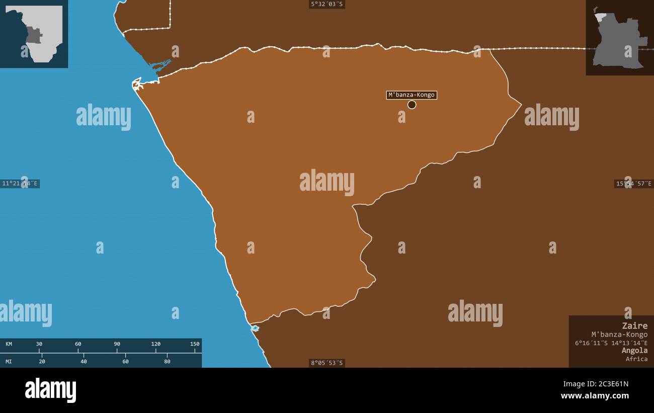 Zaire angola border map hi-res stock photography and images - Alamy