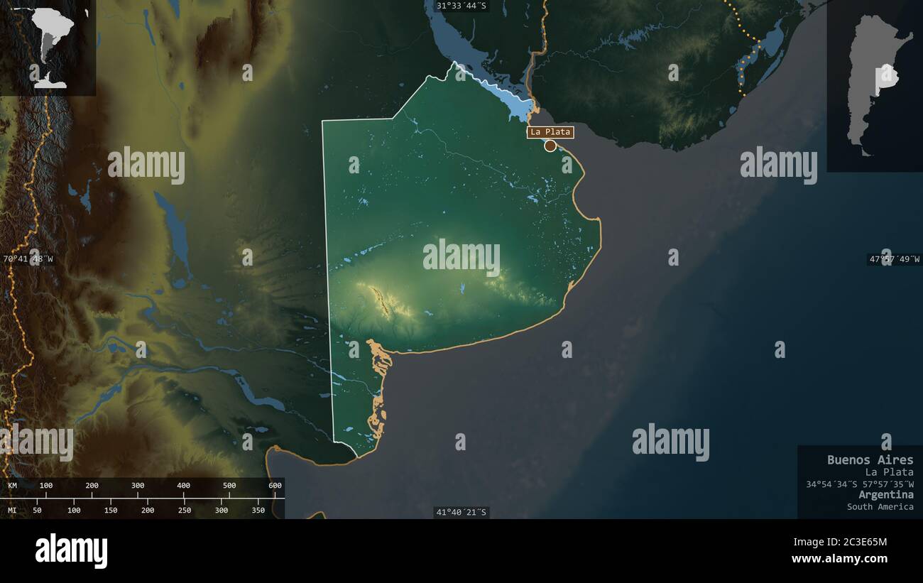 Argentina relief map border hi-res stock photography and images - Alamy
