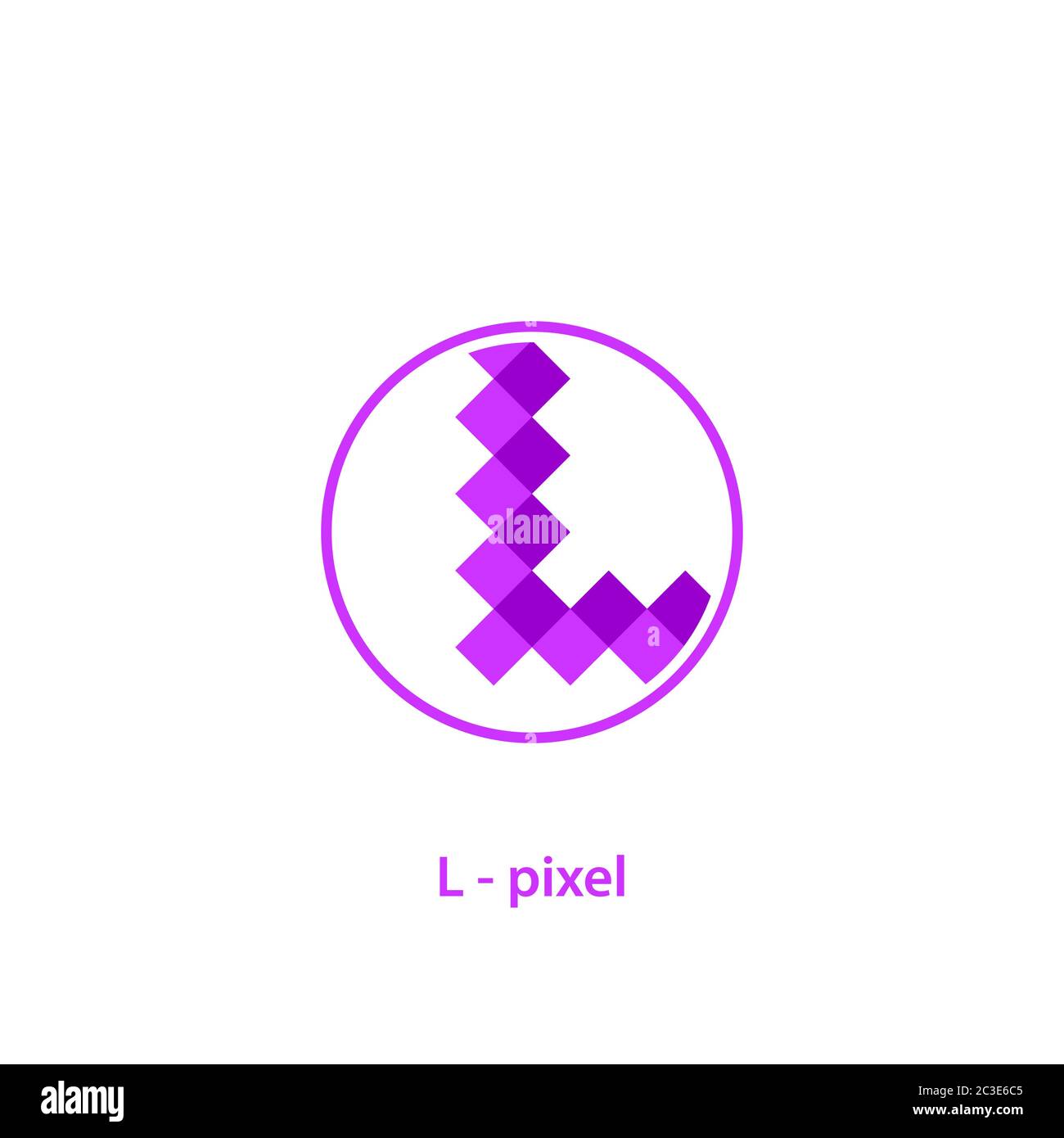 Initial letter L logo, pixel art design concept, isolated on white ...