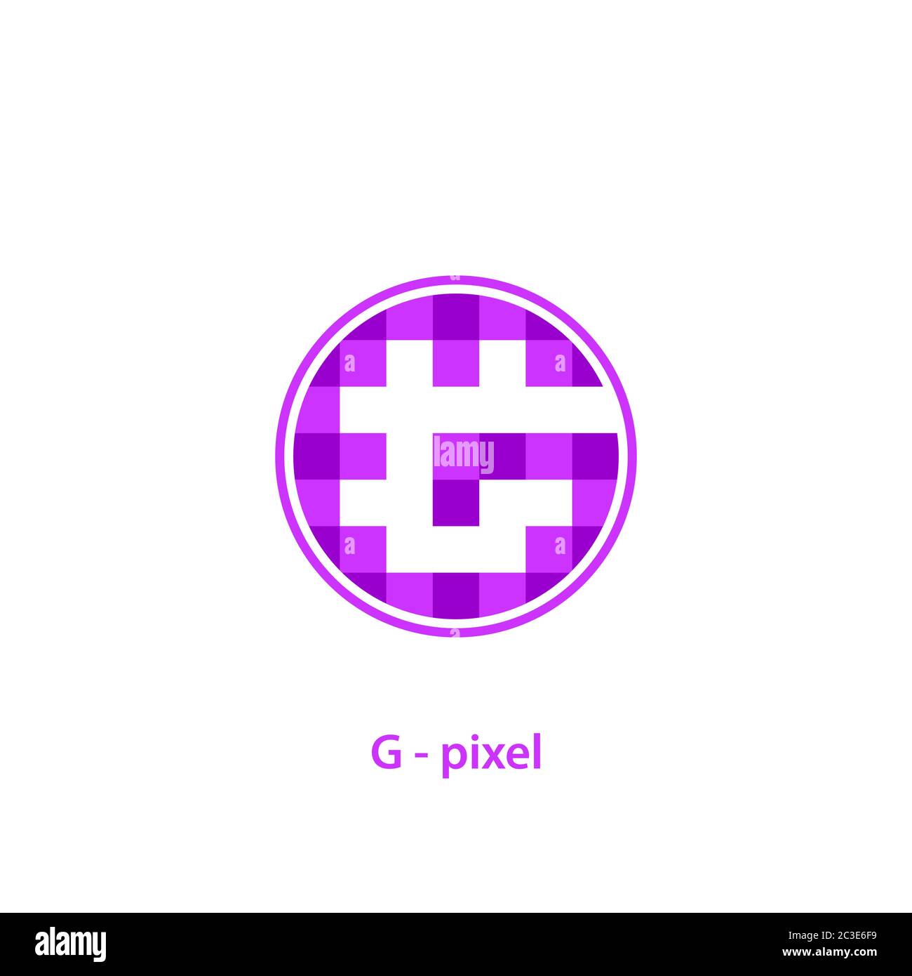 Initial letter G logo, pixel art design concept, isolated on white ...