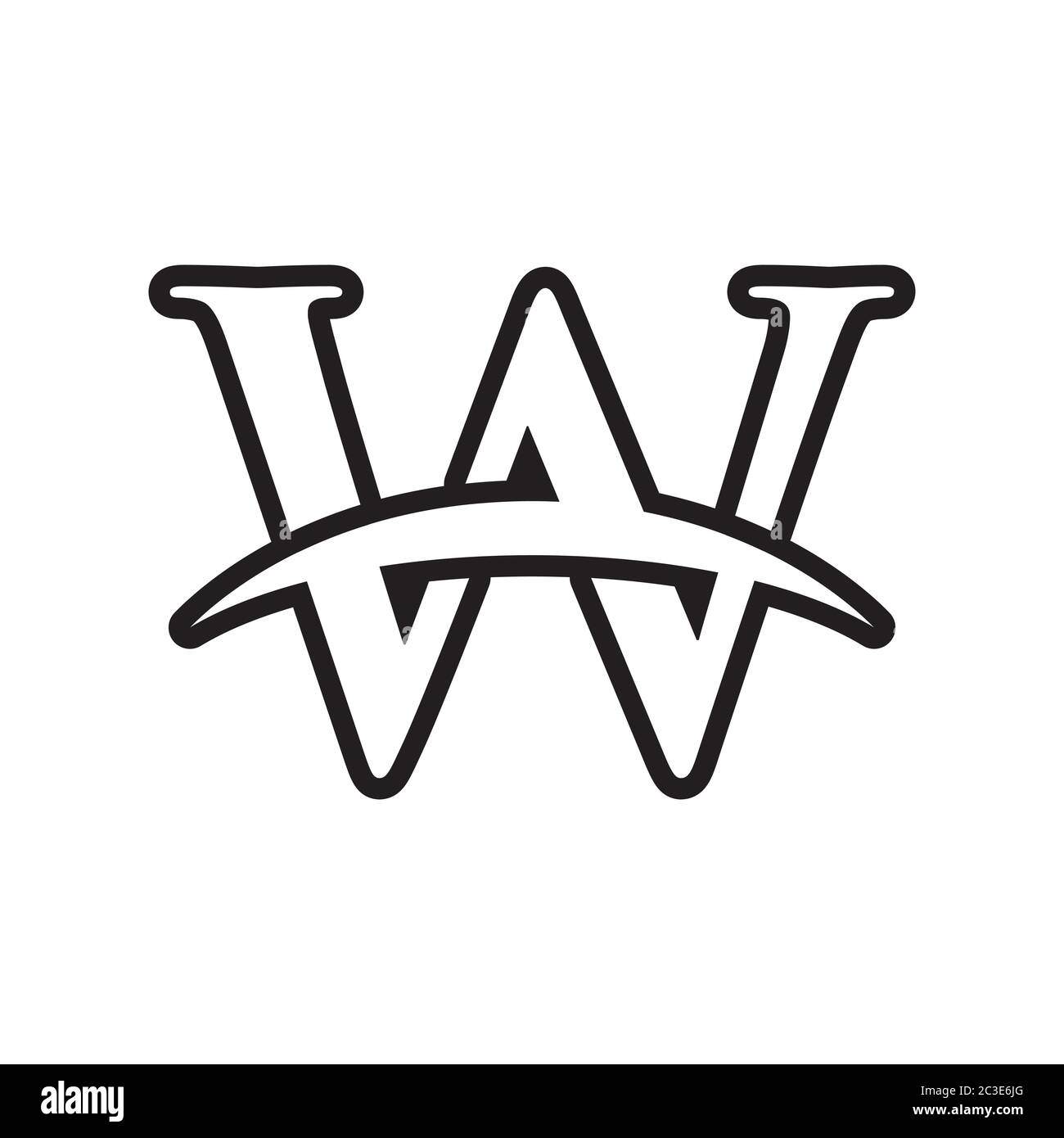 letter W icon symbol design vector isolated on white background Stock ...