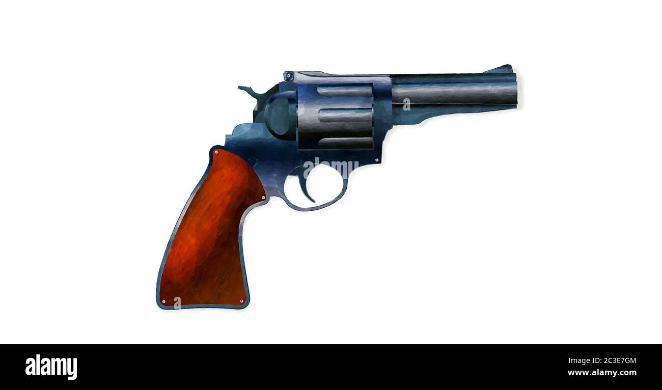 Revolver gun with wooden handle hi-res stock photography and images - Alamy