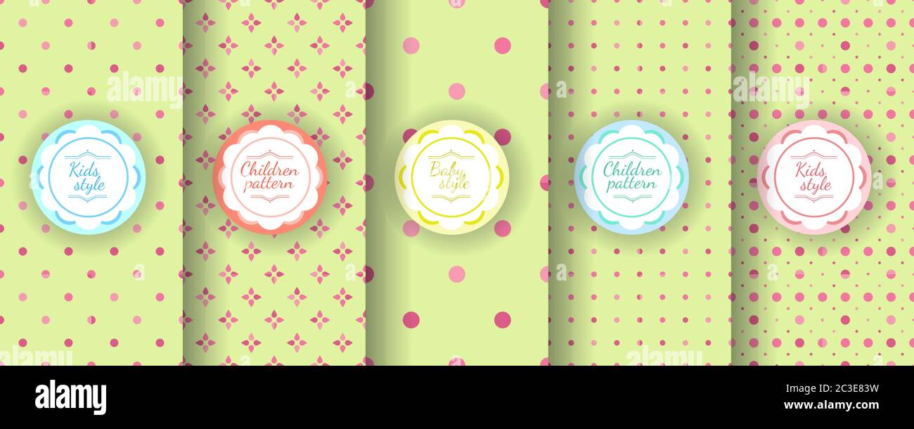 Kids colorful seamless pattern. Cute Baby design Stock Vector Image ...