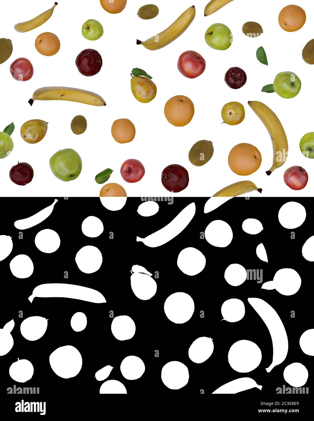 Photorealistic seamless in all directions 3D illustration of fruit with ...