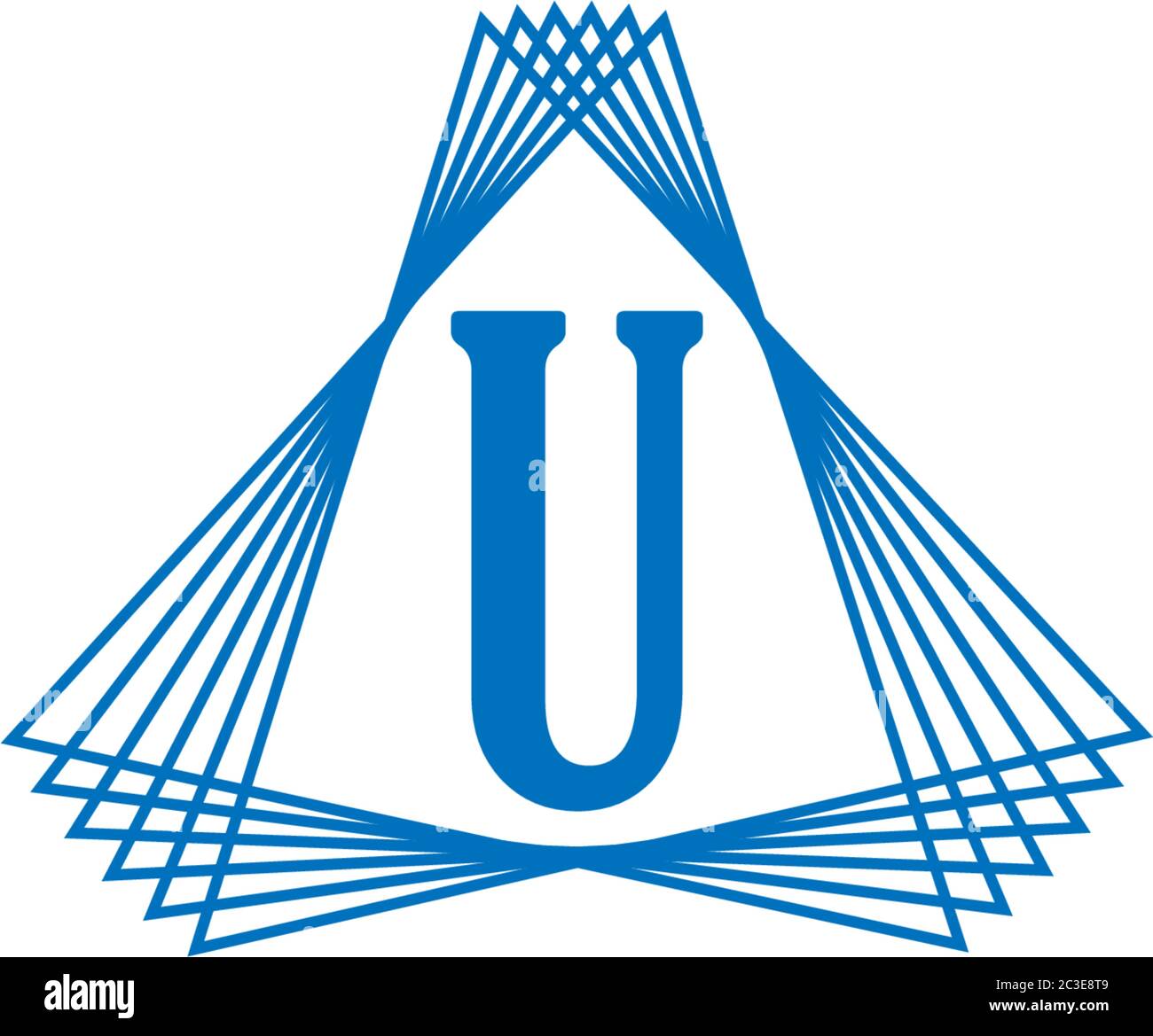 Letter U logotype in blue color design concept illustration Stock ...