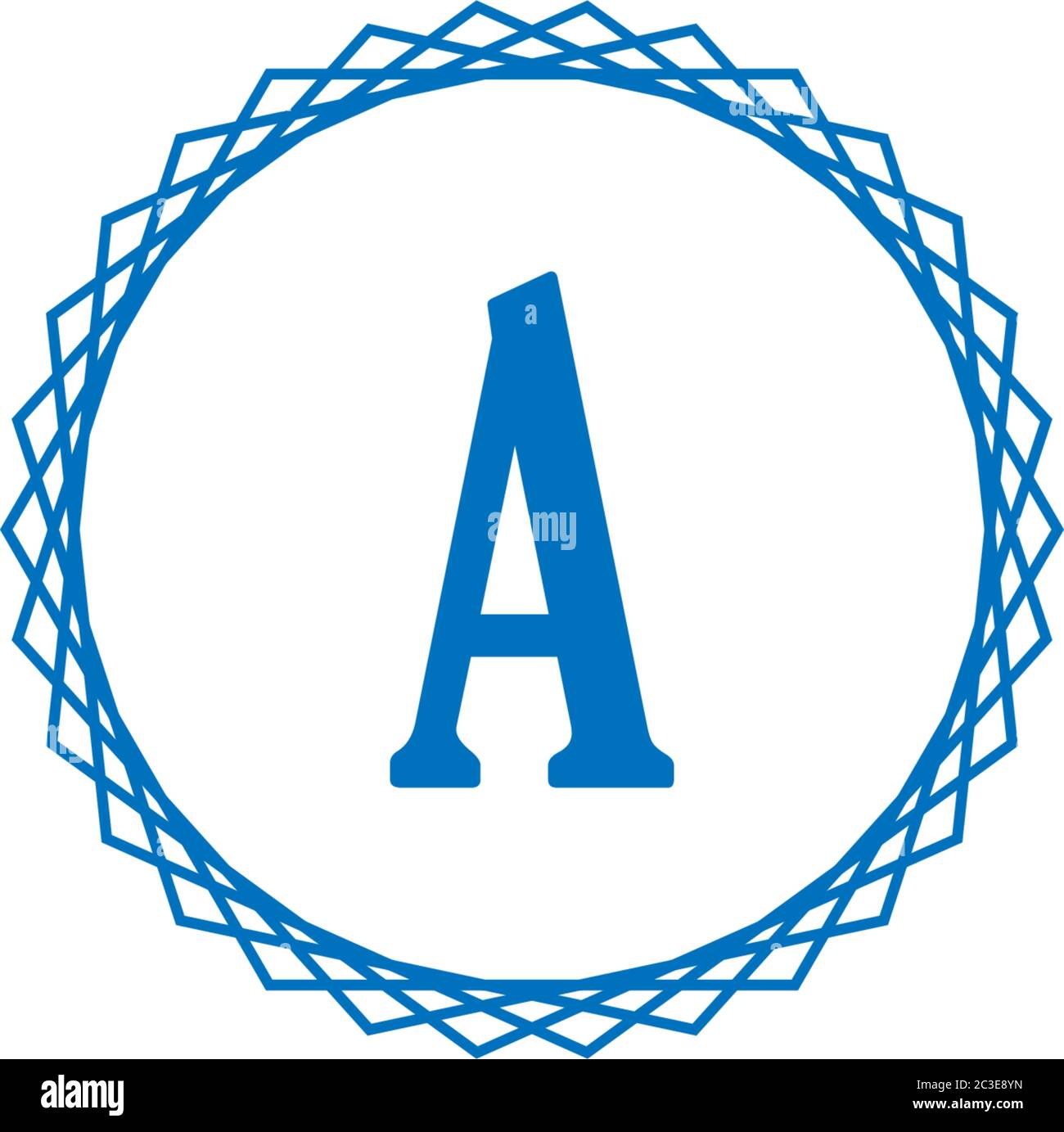Letter A logotype in blue color design concept illustration Stock ...
