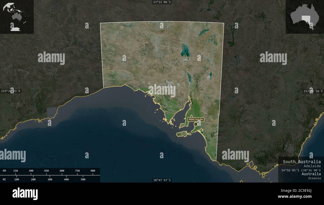 Satellite view south australia administrative hi-res stock photography ...