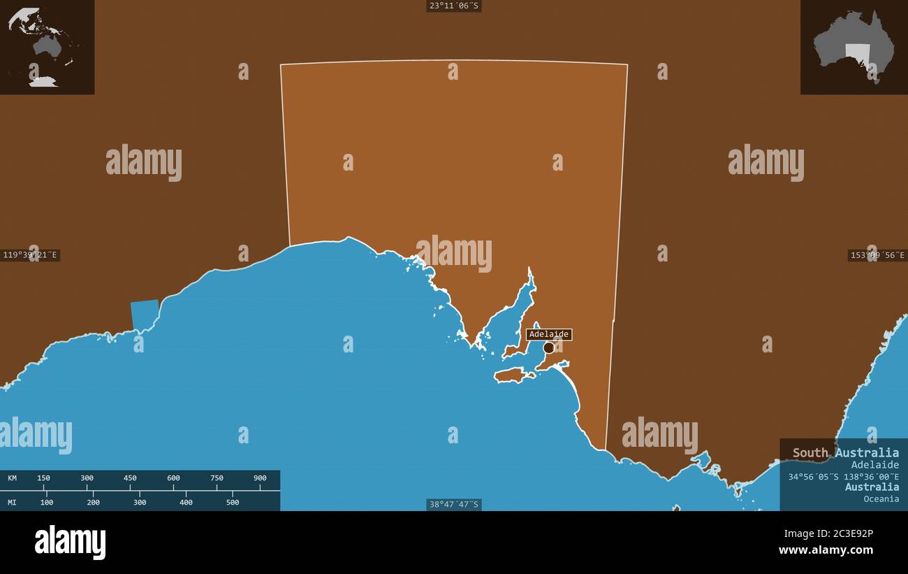 South Australia, state of Australia. Patterned solids with lakes and ...