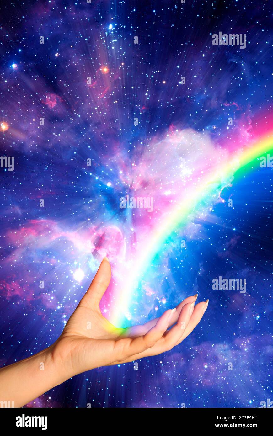 Hand holding a rainbow hi-res stock photography and images - Alamy