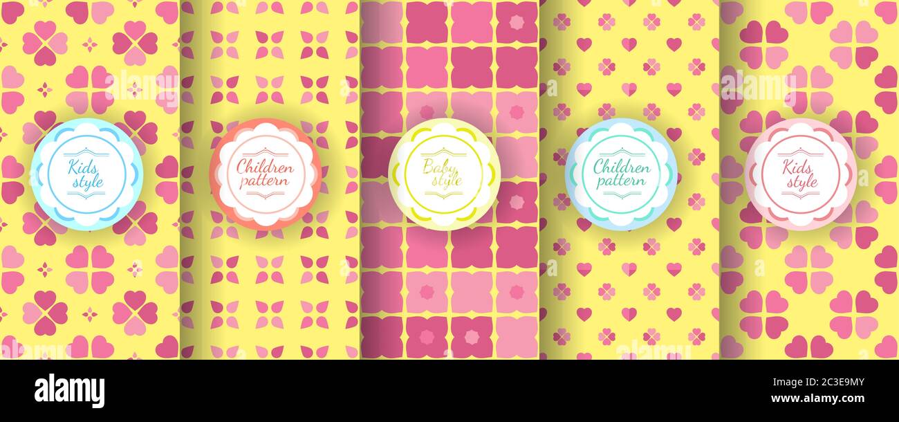 Kids colorful seamless pattern. Cute Baby design Stock Vector Image ...