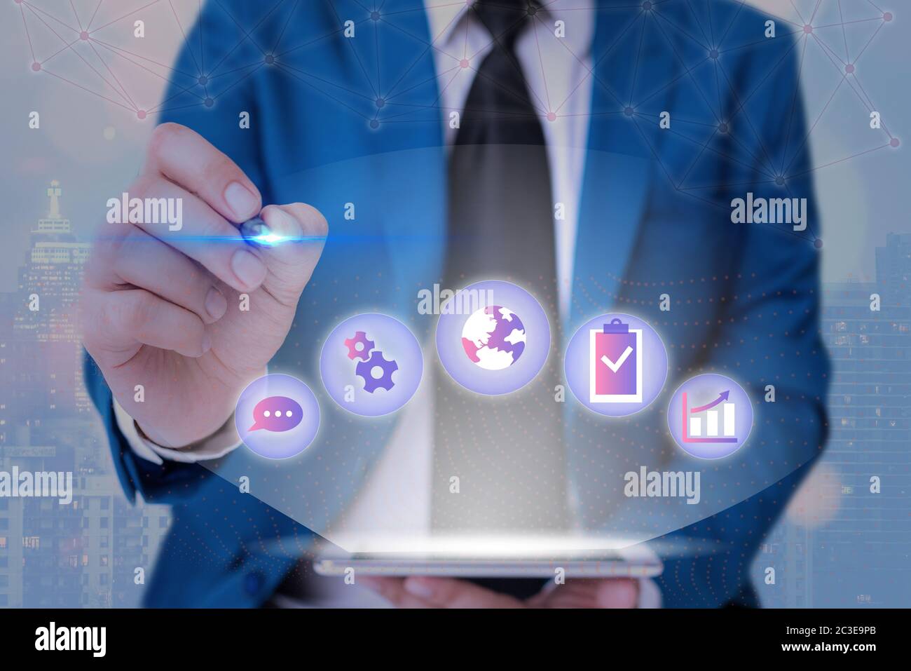 Information Digital Technology Network Connection Infographic Elements ...