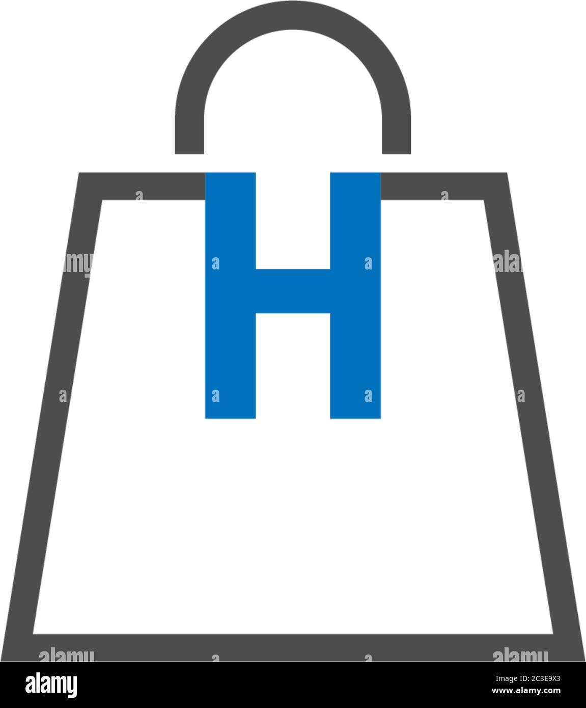 Letter H on shopping bag. Abstract shopping logo. Online shop logo ...