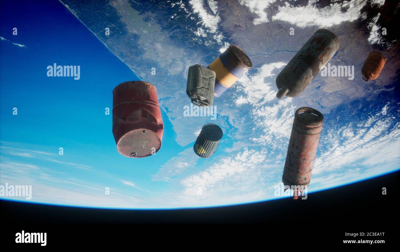 pollution of the atmosphere of the planet Earth and space Stock Photo ...