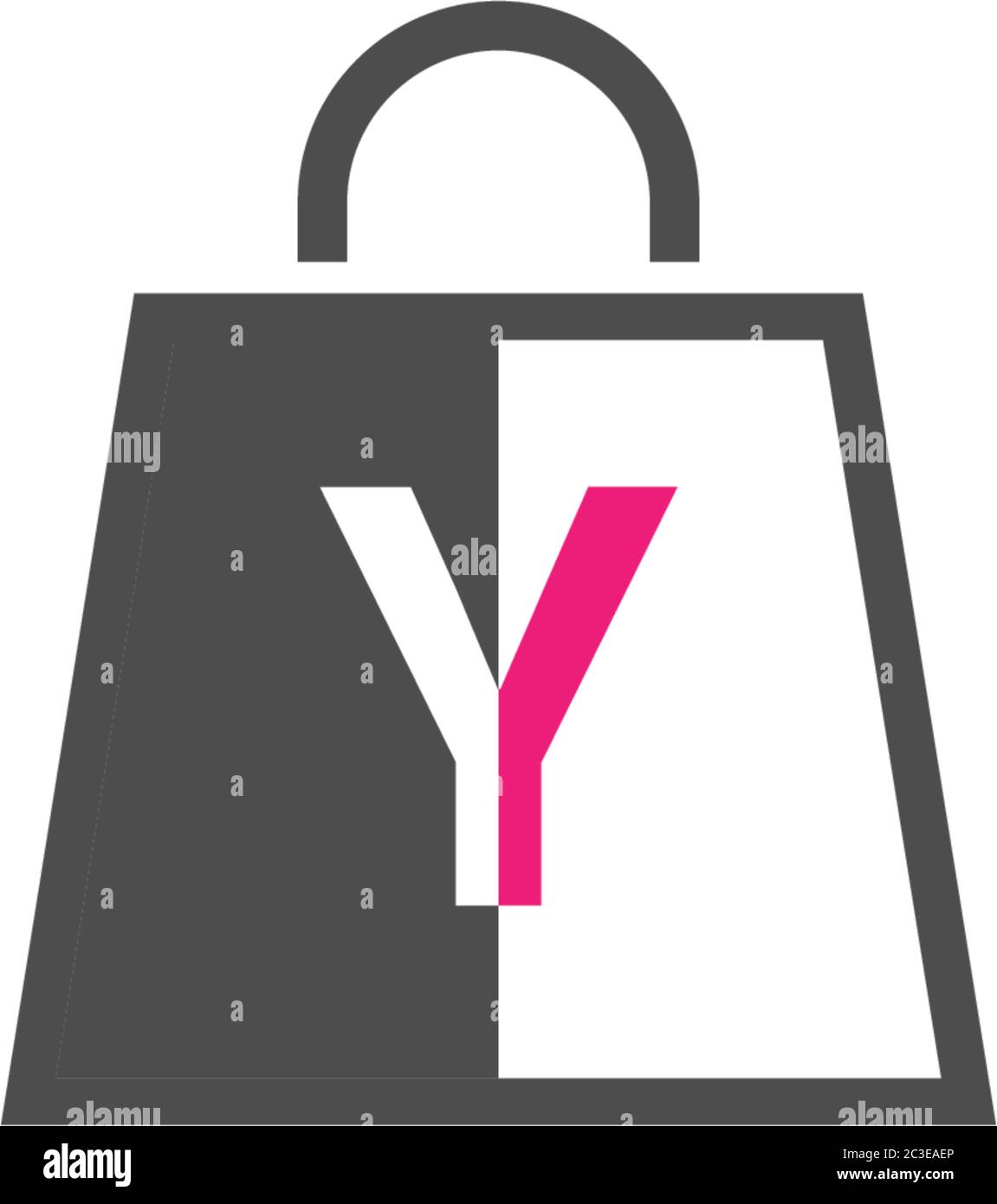 Letter Y on shopping bag. Abstract shopping logo. Online shop logo ...