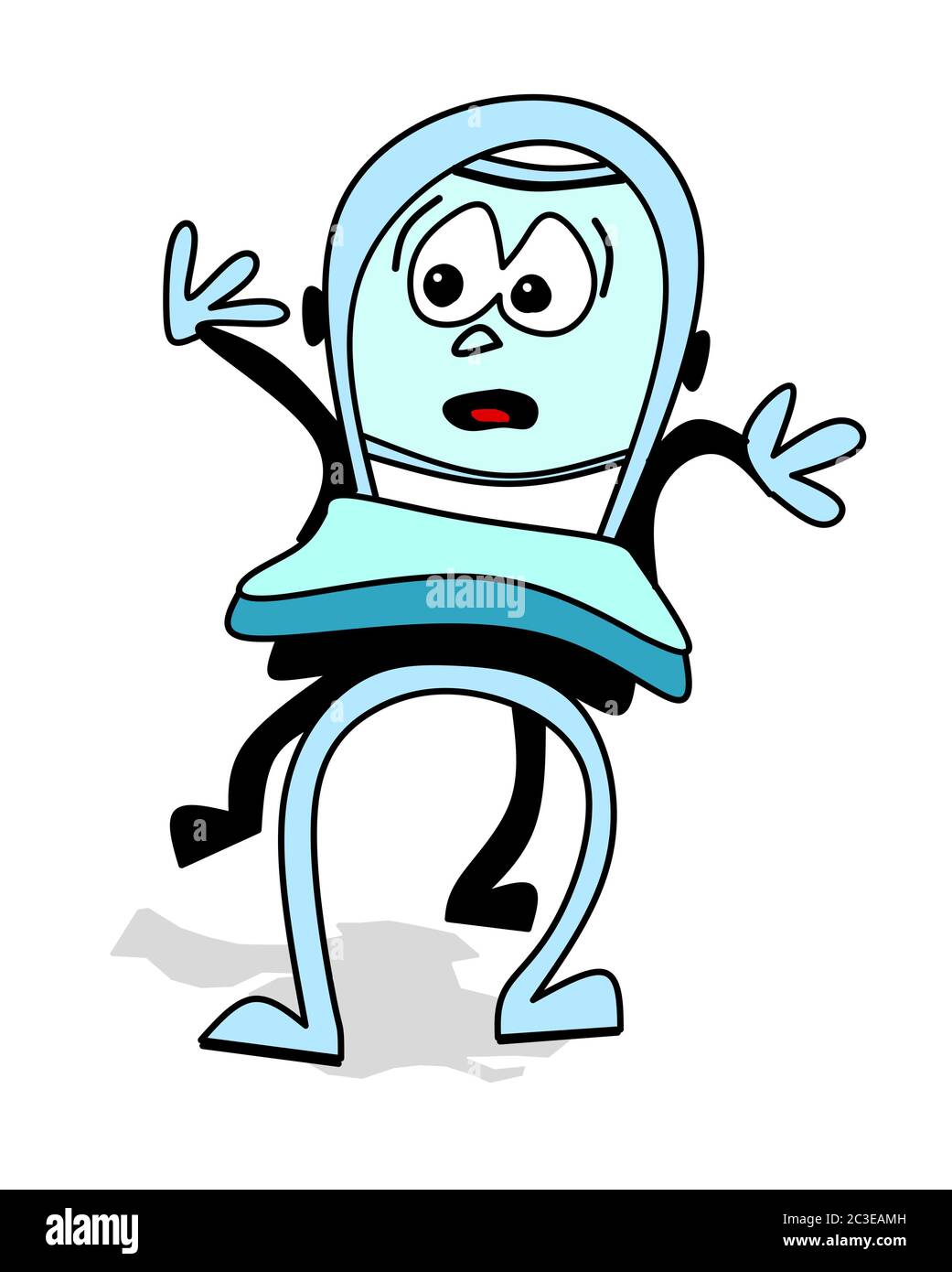 comic chararter blue scared chair Stock Photo - Alamy