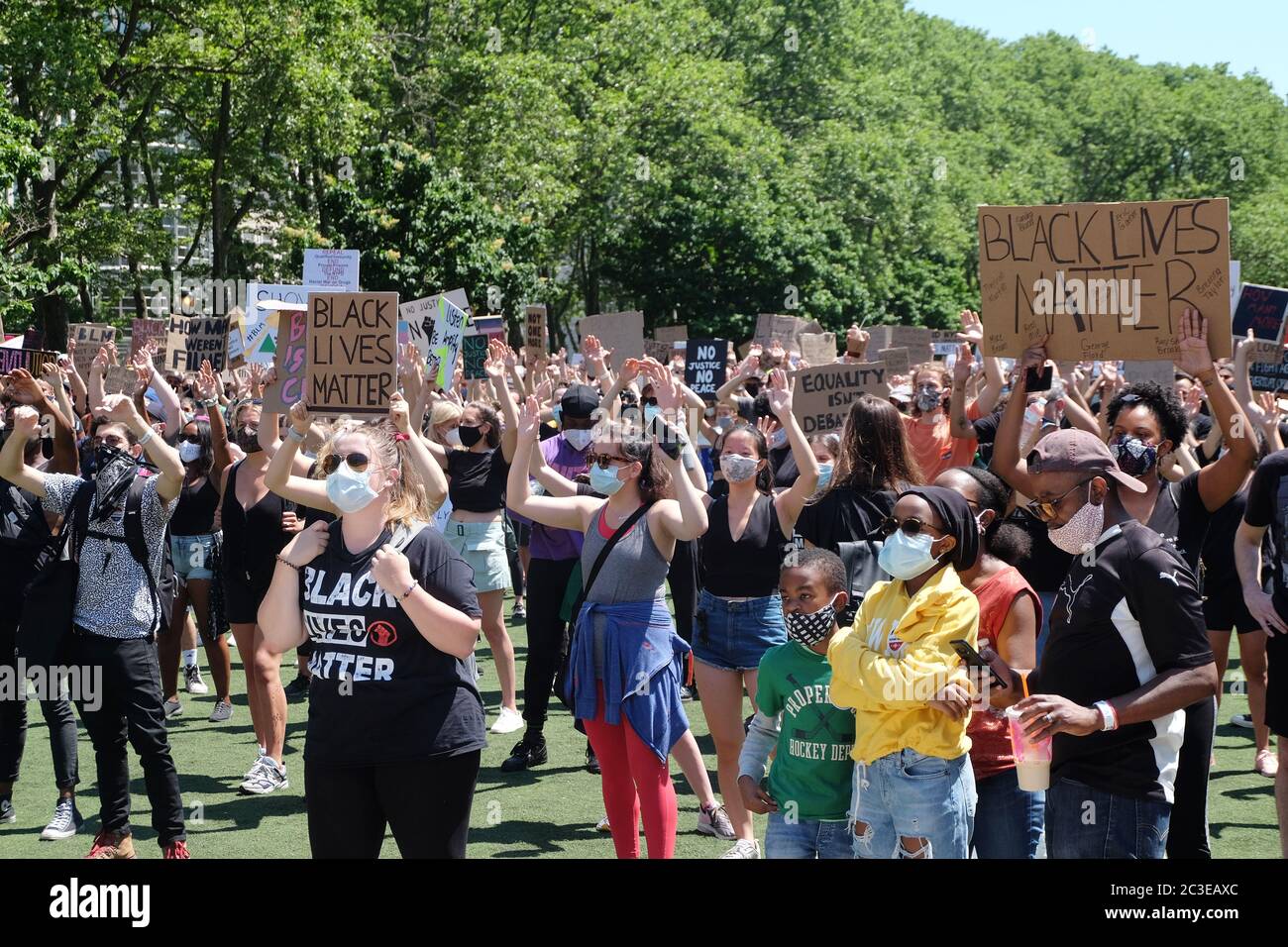 Juneteenth celebration and protest in Brooklyn NY june 19, 2020 Stock ...