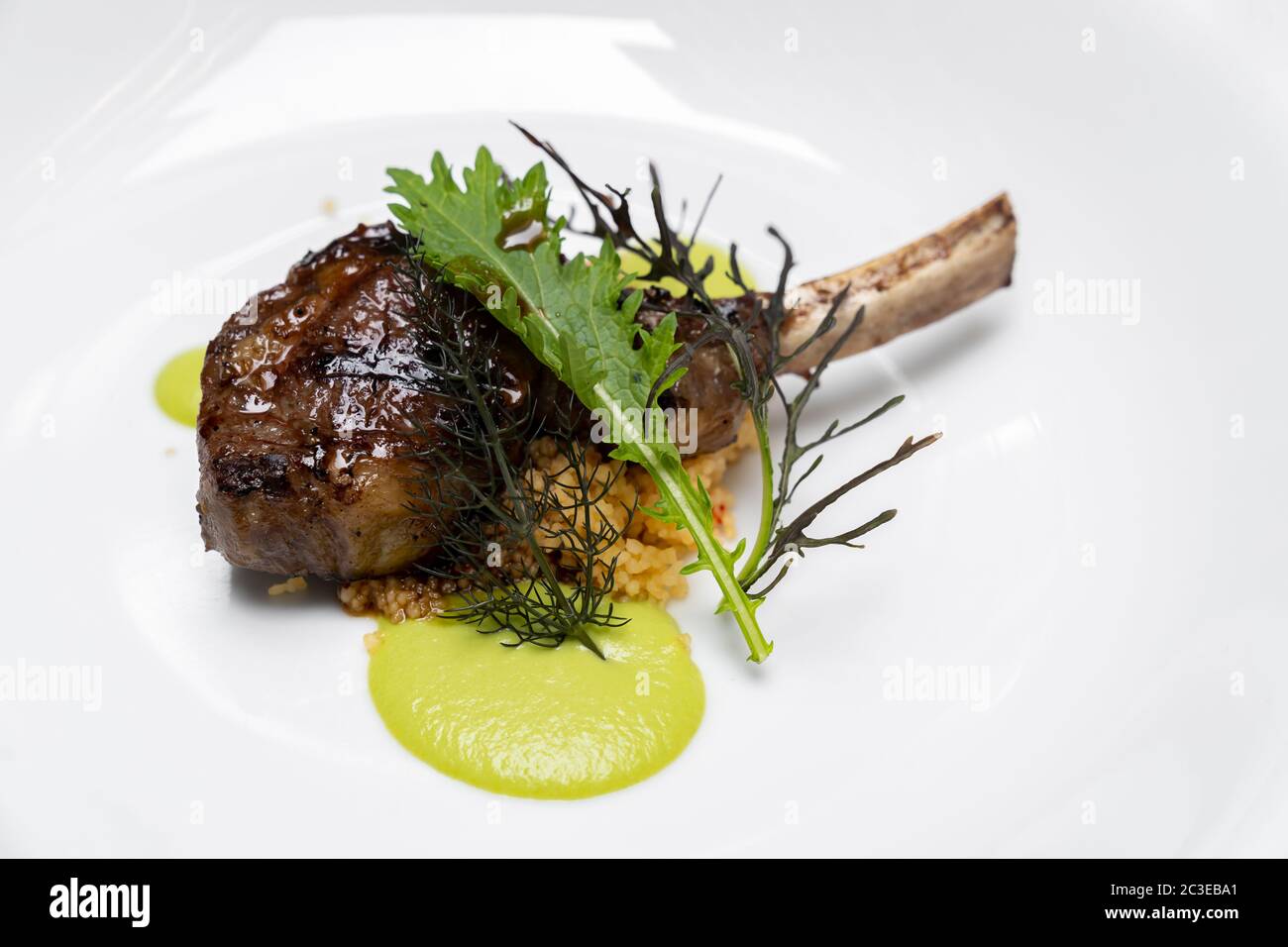 Grilled lamb chop Stock Photo - Alamy