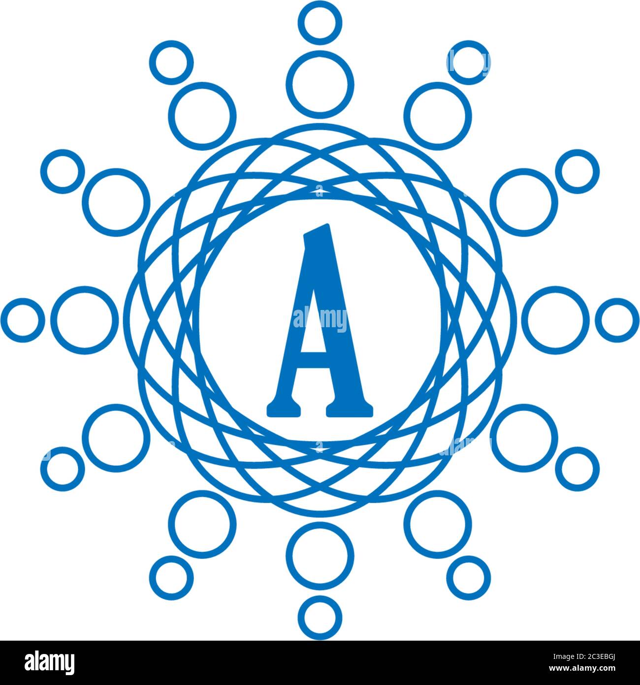 Letter A logotype in blue color design concept illustration Stock ...