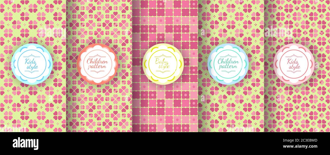 Kids colorful seamless pattern. Cute Baby design Stock Vector Image ...