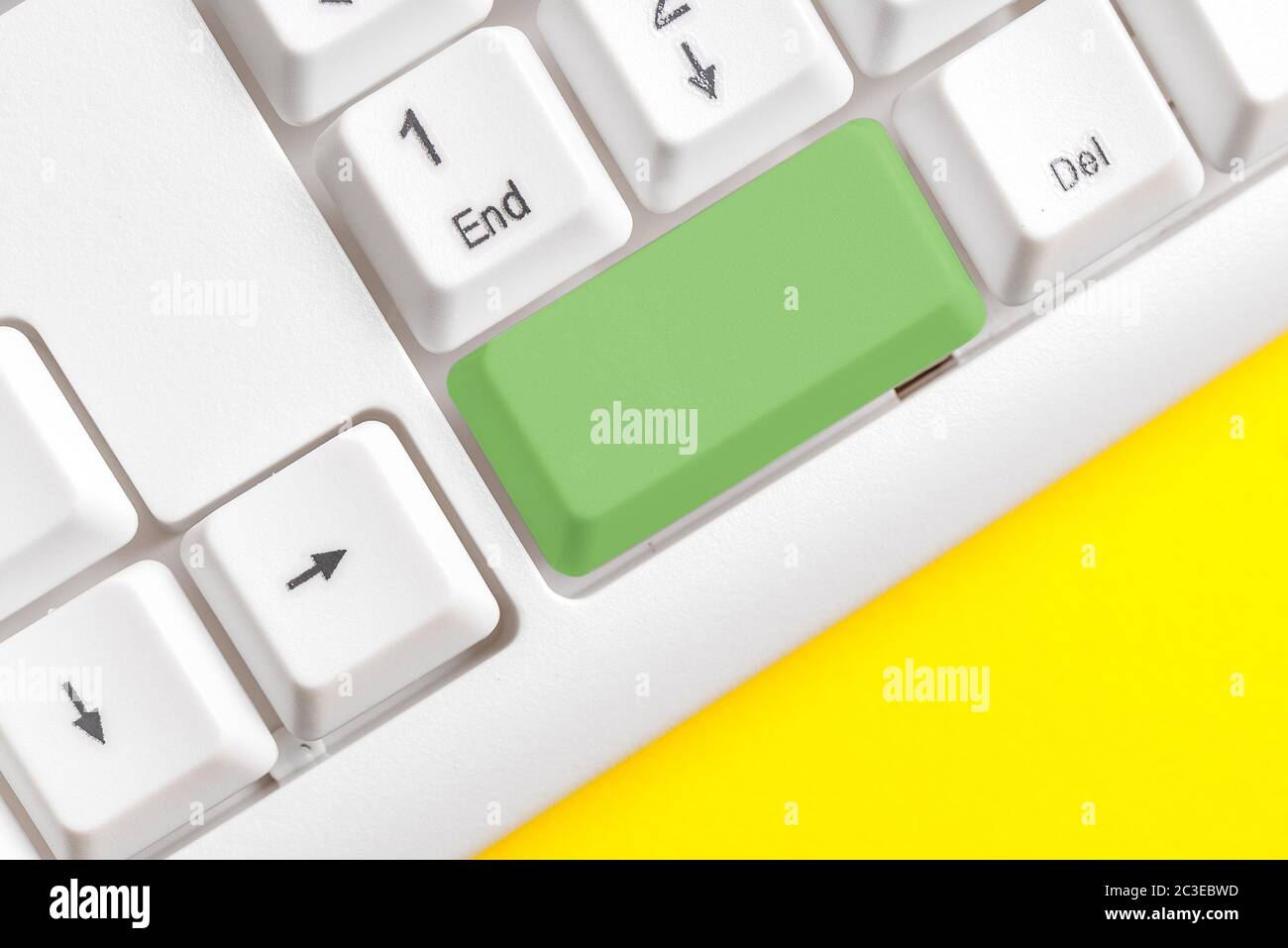 Different Colored Keyboard key With Accessories Arranged On Empty copy ...
