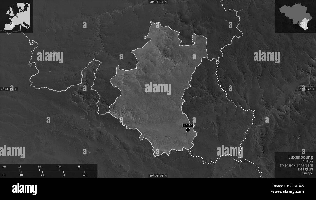 Luxembourg country map Black and White Stock Photos & Images - Alamy