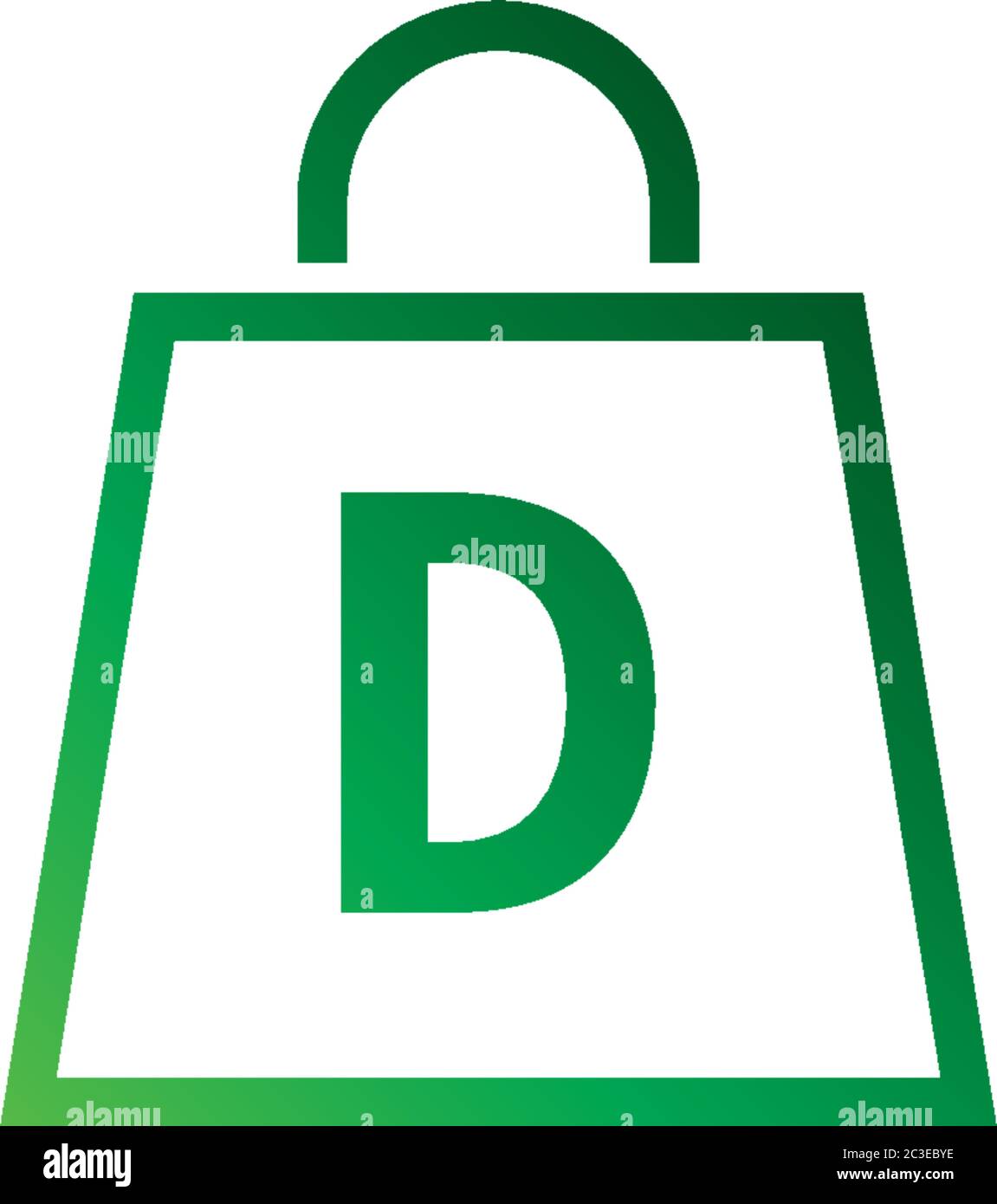Letter D on shopping bag. Abstract shopping logo. Online shop logo ...