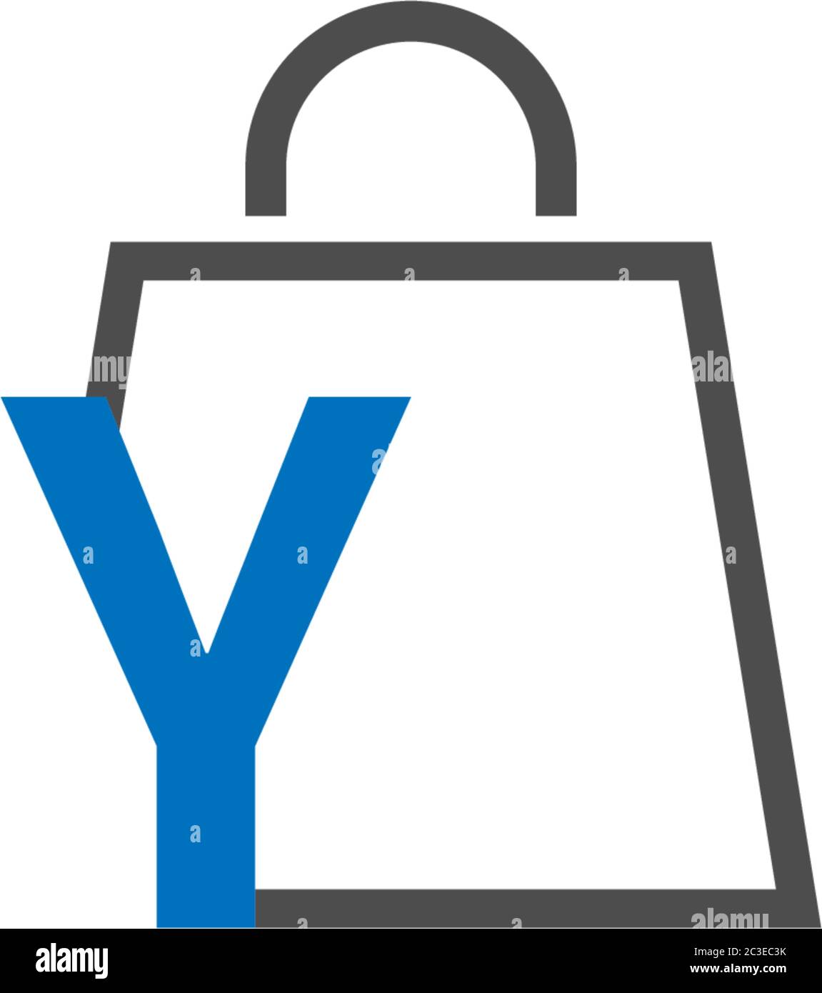 Letter Y on shopping bag. Abstract shopping logo. Online shop logo ...