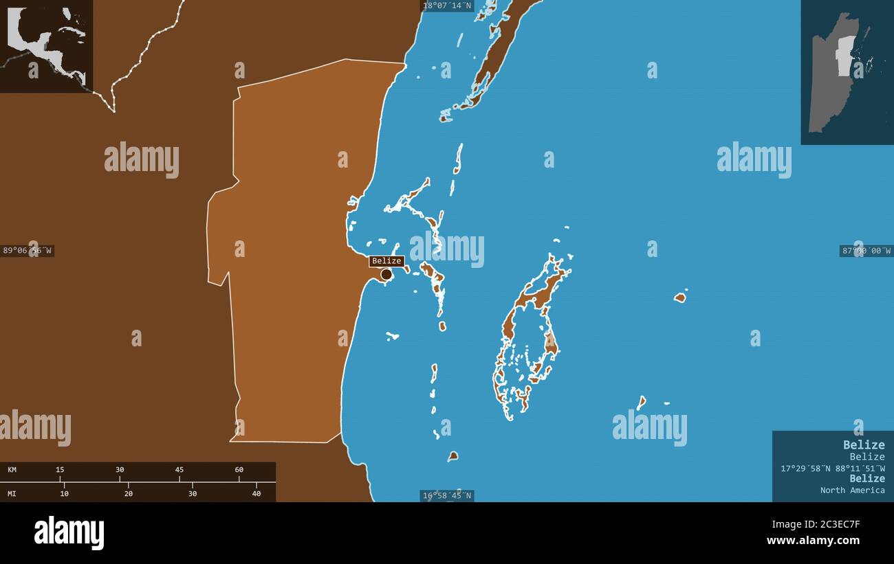 Belize map zoom border pattern hi-res stock photography and images - Alamy