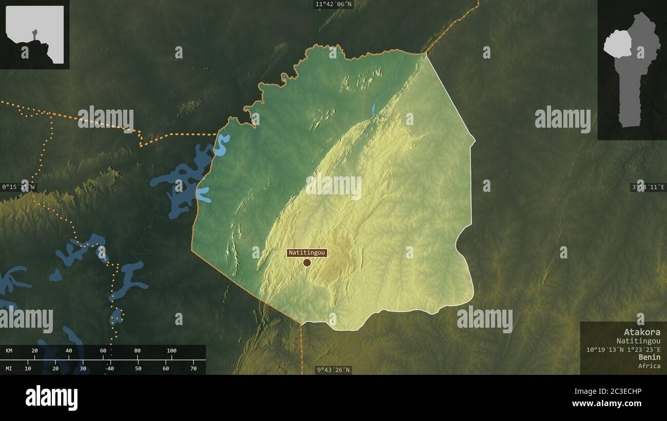 Benin relief map hi-res stock photography and images - Alamy