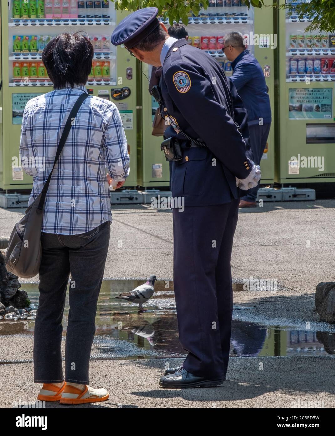 Security guard helping tourist at Sensoji Temple, Tokyo, Japan Stock ...