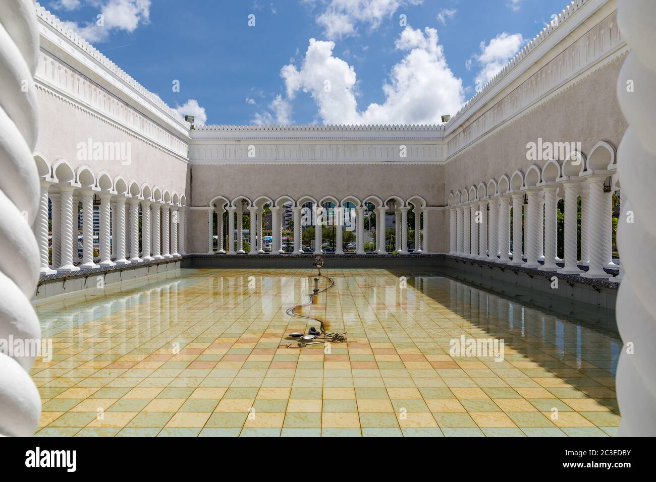 Bandar Seri Begawan, Brunei: Ablution pool and colonnades of the Masjid ...