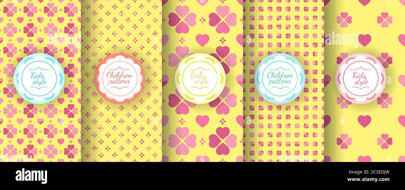 Kids colorful seamless pattern. Cute Baby design Stock Vector Image ...