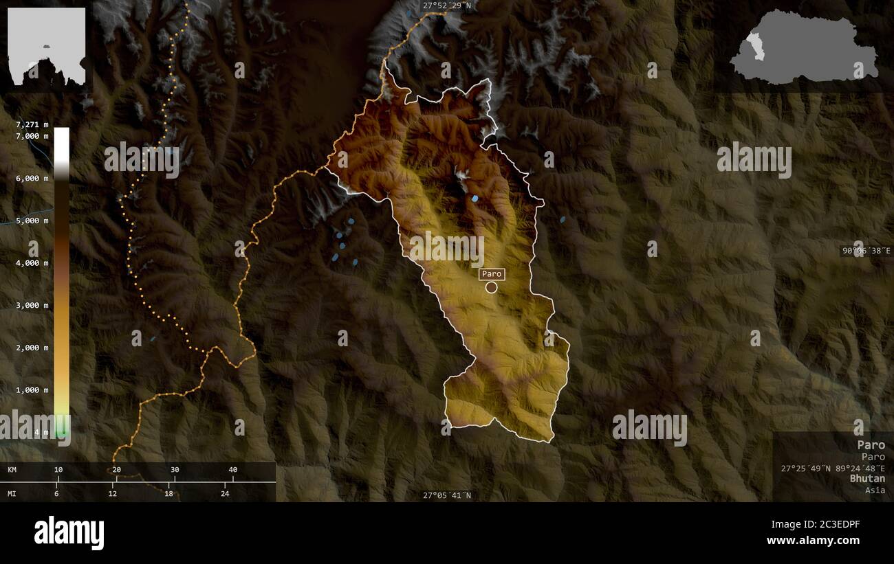Paro bhutan district map outline hi-res stock photography and images ...